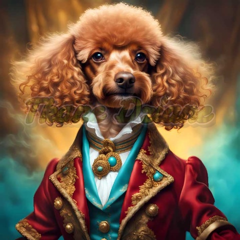 TkaneDziane.pl > PANEL DRUKOWANY PUDEL TOY RED NR 3